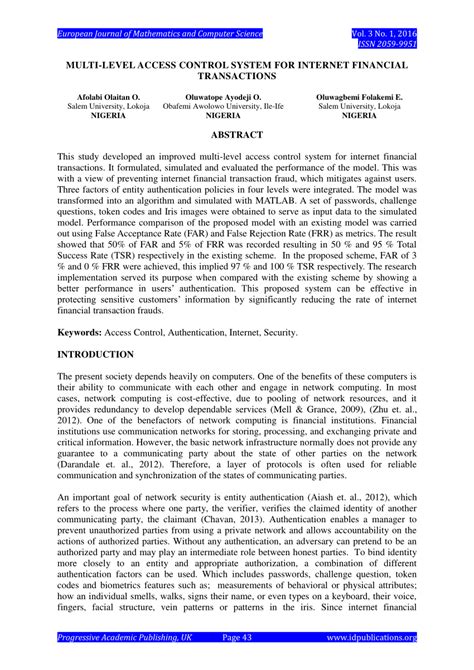 pdf multi level access control system for internet financial transactions