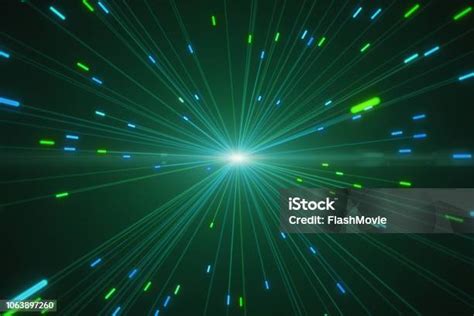 디지털 네온 불꽃놀이 3 차원 일러스트 레이 션의 초록 빛깔된 폭발 다중 색상에 대한 스톡 사진 및 기타 이미지 다중 색상 디스코 조명 추상적인 Istock