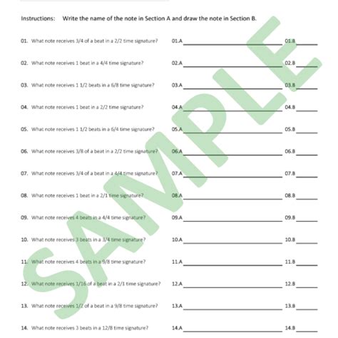 Intermediate Worksheet14 Note Names Values And Symbols Classful