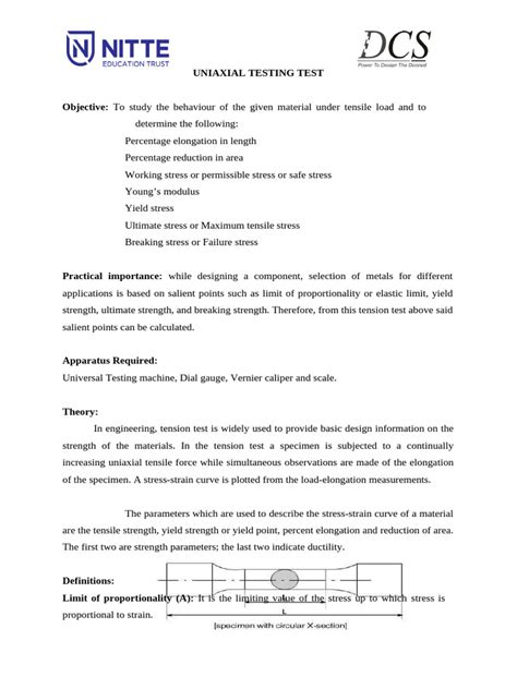 Uniaxial Testing Machine Pdf Strength Of Materials Deformation Engineering