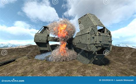 3d Rendering Of A Crashed Spaceship Stock Illustration Illustration Of Beautiful Stars 255392618