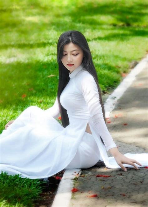Ao Dai Hot Dress Asian Woman Cool Girl Bell Sleeve Top Beautiful