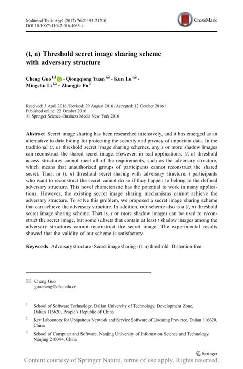 t n threshold secret image sharing scheme with adversary structure