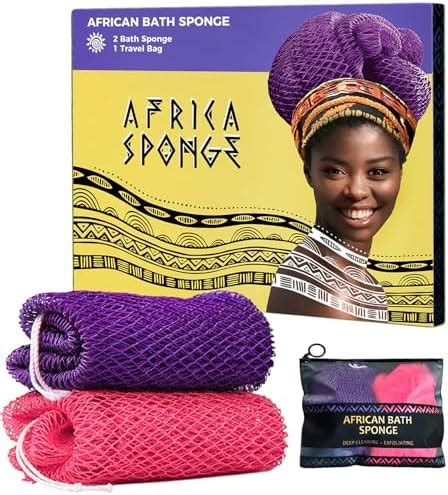 Amazon.com: Zerwhil 2 Pieces African Net Sponge, Authentic Real African Exfoliating Net Bath ...