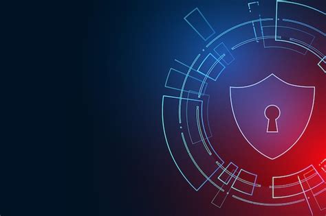 Premium Vector Cyber Security Technology Concept Shield With Keyhole Icon Personal Data Vector