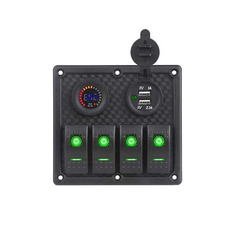 Car Vehicle Boat Toggle Switch Panel With Color Screen Voltage Meter Dual Usb 42a Car Charger 4 Car Vehicle Boat Toggle Switch Panel With Color Screen Voltage Meter Dual Usb 42a Car Charger 4