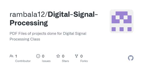 Github Rambala12digital Signal Processing Pdf Files Of Projects Done For Digital Signal