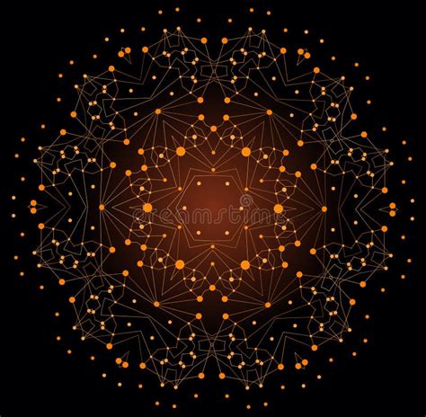 Vector Colorful Bright Shape Molecular Structure With Lines And Stock
