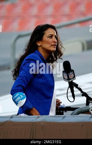 Aditi Kinkhabwala Of The Nfl Network During Pre Game Warmups Before The