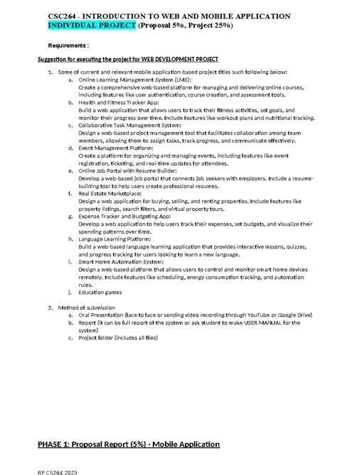 Mar 2024 Individual Project Guidelines Csc264 Csc264 Introduction