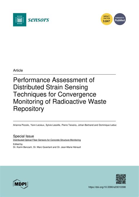 Pdf Performance Assessment Of Distributed Strain Sensing Techniques For Convergence Monitoring