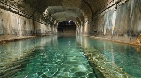 Premium Photo A Massive Underground Reservoir Filled With Clear