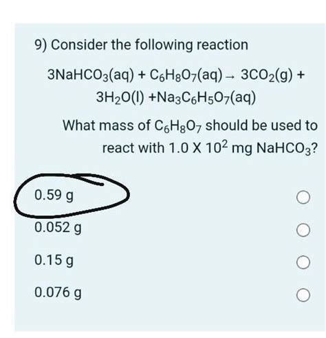Solved Consider The Following Reaction Chegg