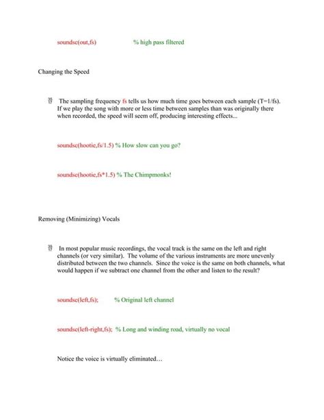 Sound Processing In MATLAB Program Speech DOCX