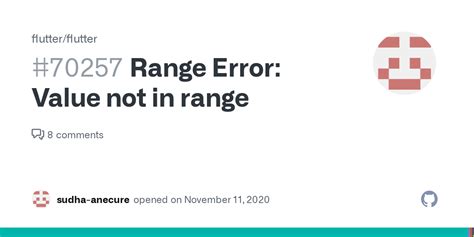 Range Error Value Not In Range · Issue 70257 · Flutterflutter · Github