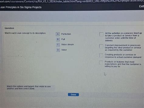 Match Each Lean Concept To Its Description Studyx