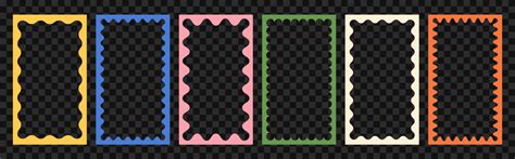 Scallop Frames Set Zigzag Wavy Edges Retro Vector Image