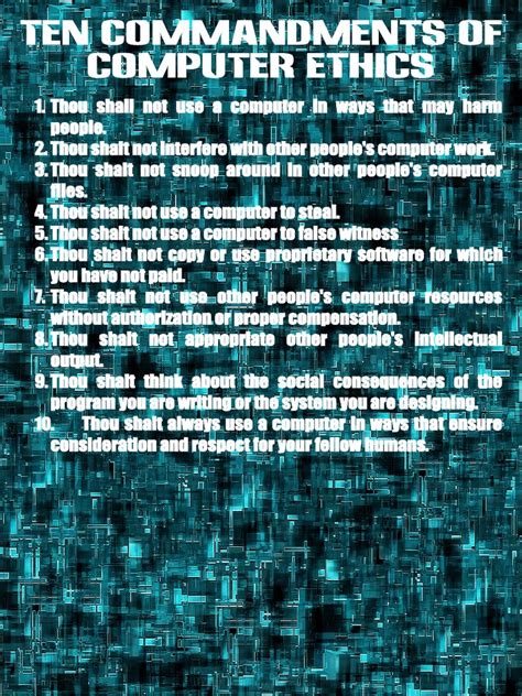 Ten Commandments Of Computer Ethics Pdf