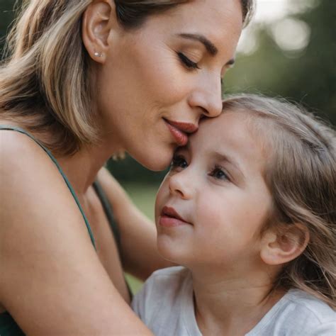 A Mother Kisses Her Daughter With Her Tongue By Playground