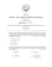 Understanding Matrices & Linear Equations: Analysis & Solutions | Course Hero