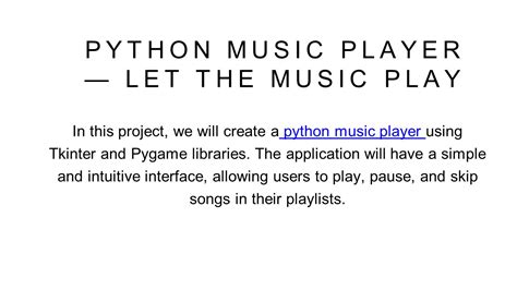 Python Music Player Let The Music Play Presentation Free To Download