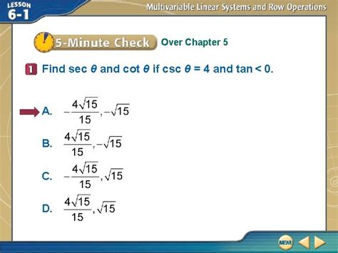 Lesson 6 1 Multivariable Linear Systems And Row