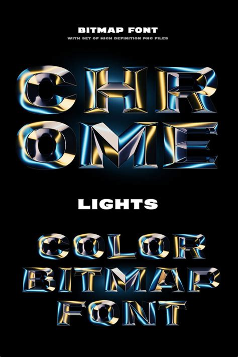 Chrome Lights Bitmap Color Font Design Masterbundles
