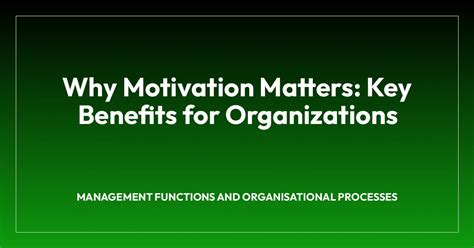 Why Motivation Matters Key Benefits For Organizations • Slm Self Learning Material For Mba