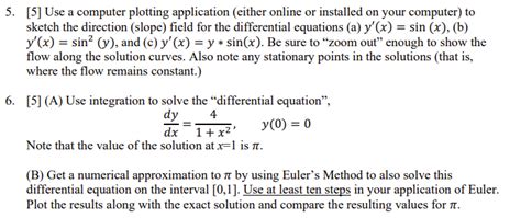 solved [5] use a computer plotting application either