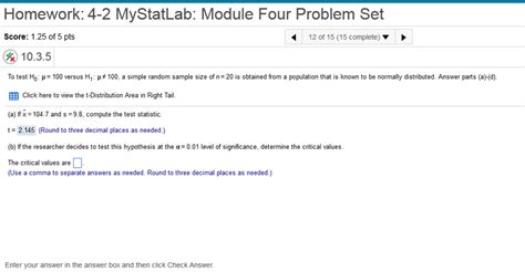 solved homework 4 2 mystatlab module four problem set