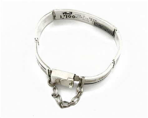 Zuni C 1980s Artist Don Dewa Inlaid Gemstone 925 Silver Fancy Brace In 2024 Silver Silver
