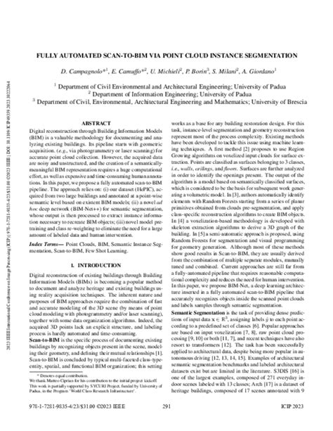 Pdf Fully Automated Scan To Bim Via Point Cloud Instance Segmentation