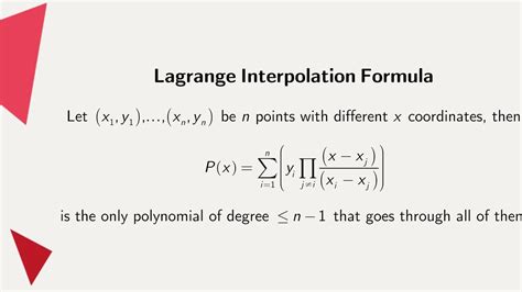 Lagranges Interpolation Formula Interpolation Numerical Analysis