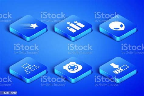 설정 로딩 떨어지는 스타 경찰 배지 컴퓨터 네트워크 순위및 외계인 아이콘 벡터 1위에 대한 스톡 벡터 아트 및 기타 이미지 1위 3차원 형태 경찰 배지 Istock