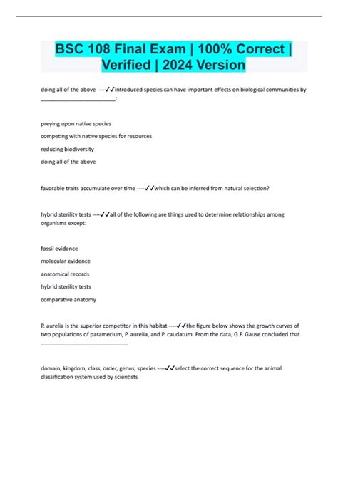 Bsc 108 Final Exam 100 Correct Verified 2024 Version Bsc 108 Stuvia Us