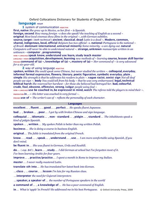 Collocations For Language Pdf