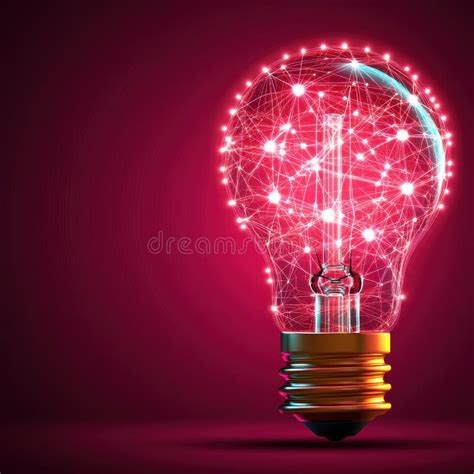A Glowing Light Bulb Filled With Interconnected Digital Nodes And Lines Symbolizing Innovation