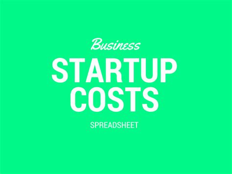 Business Start Up Expense Template