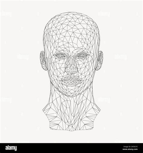 Wireframe Head Sticker Ai Illustration Vector Stock Vector Image And Art Alamy