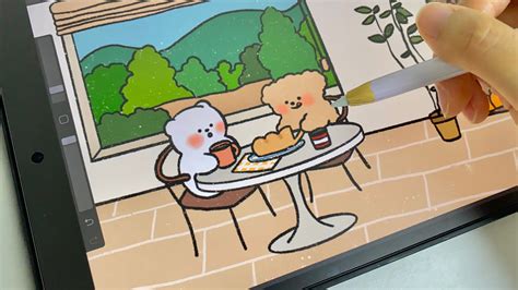 아이패드로 예쁜 집 안 그림 그리기 프로크리에이트 그림 집콕 취미 그림 힐링 영상 Ipad Drawing Youtube