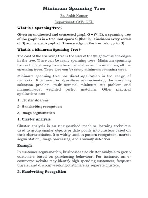 Minimum Spanning Tree001 Pdf Computational Problems Algorithms
