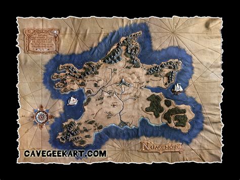 Lord Of The Rings Map Of Numenor Reproduction Cave Geek Art