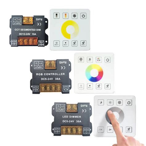 DC V V V High Power Iron Case LED Dimming Controller With RF Full Touch Panel For RGB Cw Ww