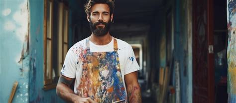 Premium Ai Image Art Class Advertisement Featuring A Trendy Artist