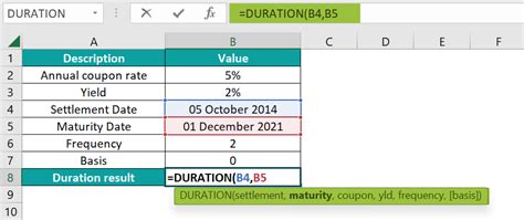 Duration Excel Function Formula Example How To Use