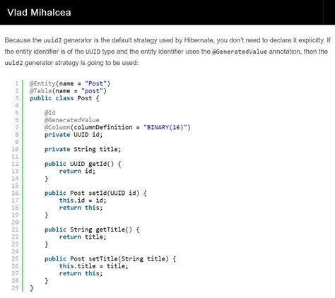 Hibernate And Uuid Identifiers Rjava