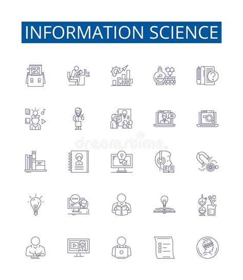 Information Science Line Icons Signs Set Design Collection Of Information Science Data