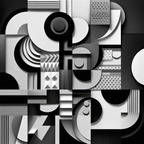 Premium Photo Abstract Monochrome Shapes With Textured Details Ai Generated Illustration