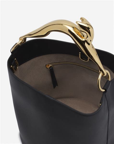 Lanvin Leather Fusion Cat Bucket Bag Reversible