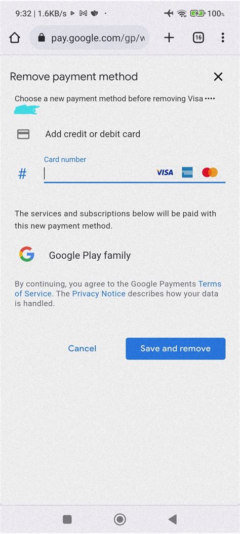 Google Play Cannot Remove Card Details Without Adding A New Card R Assholedesign